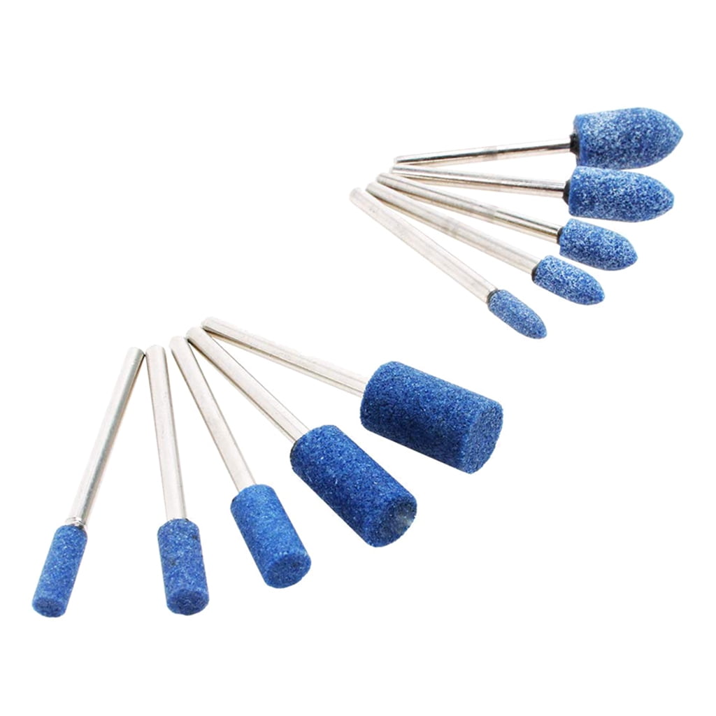 10 Pieces 3mm Shank Abrasive Mounted Stone Grinding Wheel Heads Set ...