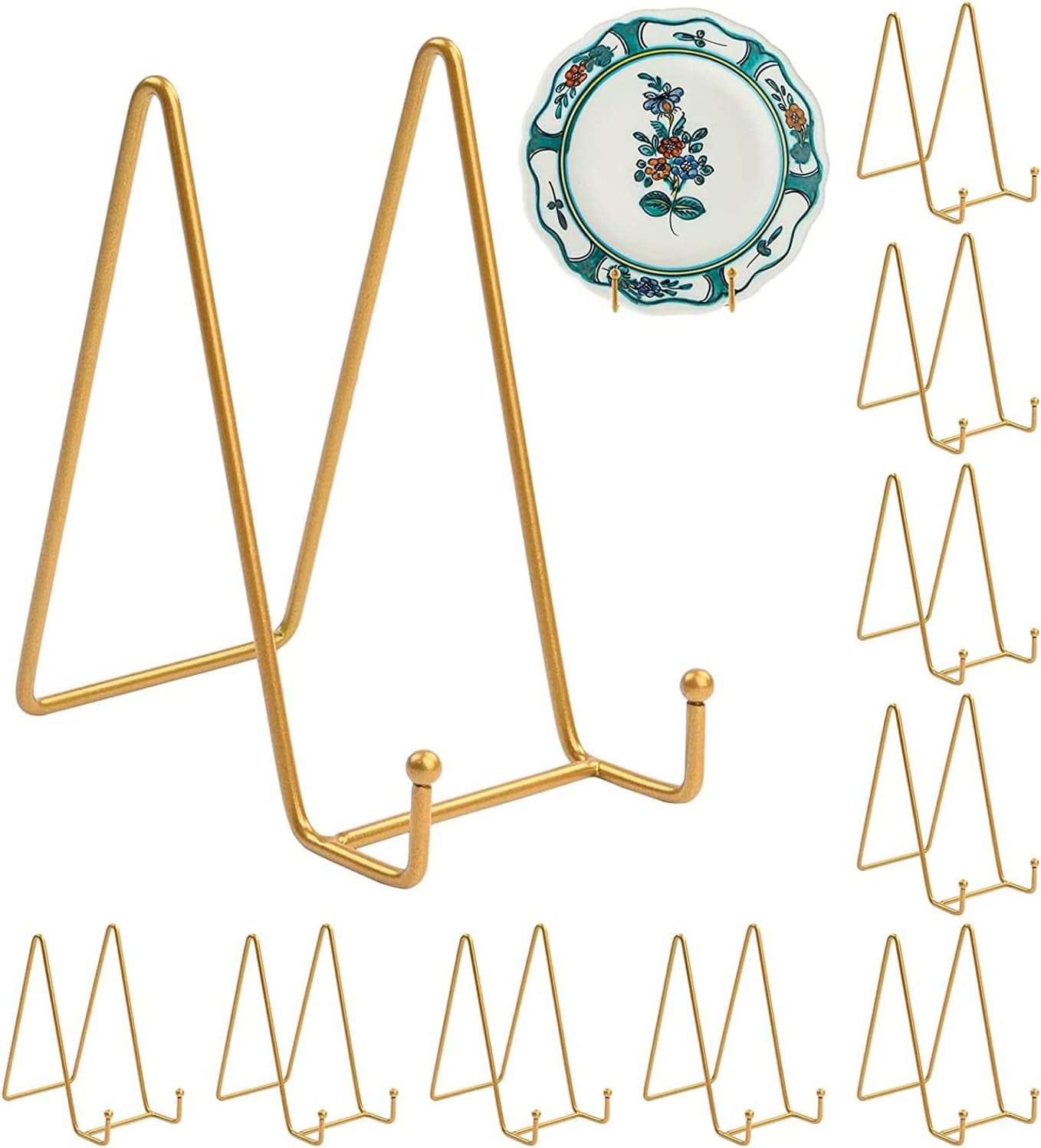 10 Pieces 6 Inch Plate Holders For Display, Gold Metal Frame Holders ...