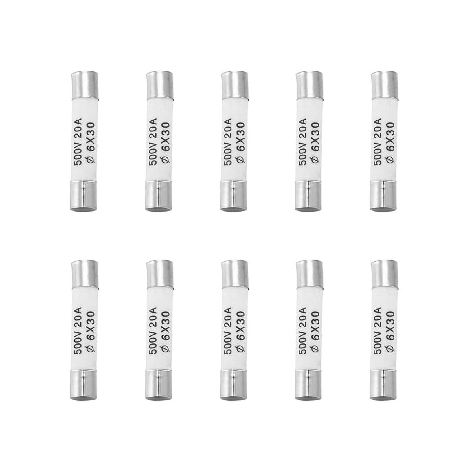 10 Pieces 6mmx30mm 20A Faset-Blow Ceramic Fuse Link 500V Metal, Ceramic ...