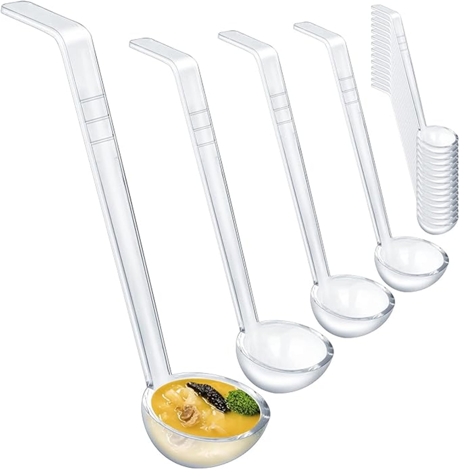10 Pieces 7.87 Inch 1 Oz Clear Small Ladle Mini Ladle for Serving Salsa ...