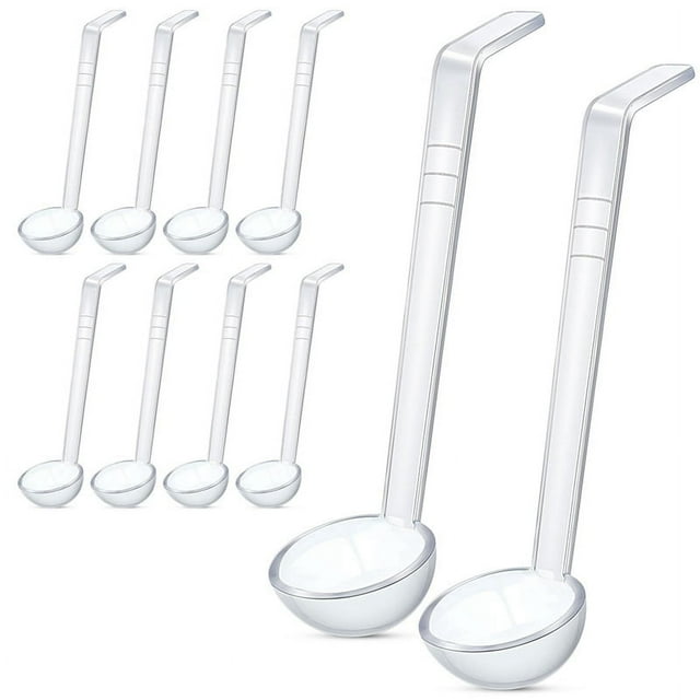 10 Pieces 7.8Inch 1Oz Clear Small Ladle Mini Ladle for Sauce Long ...