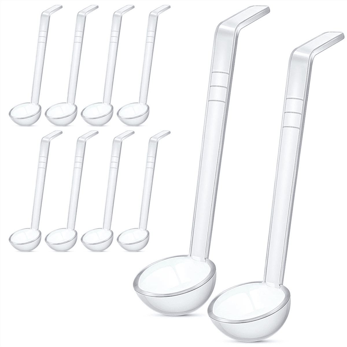 10 Pieces 7.8Inch 1Oz Clear Small Ladle Mini for Sauce Long Handle ...