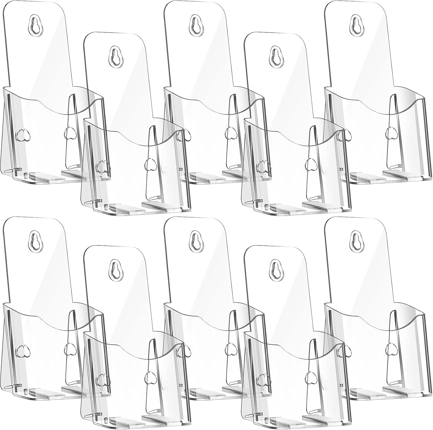10 Pieces Acrylic Brochure Holder Stand Pamphlet Holder 4 X 7.9 Inches ...