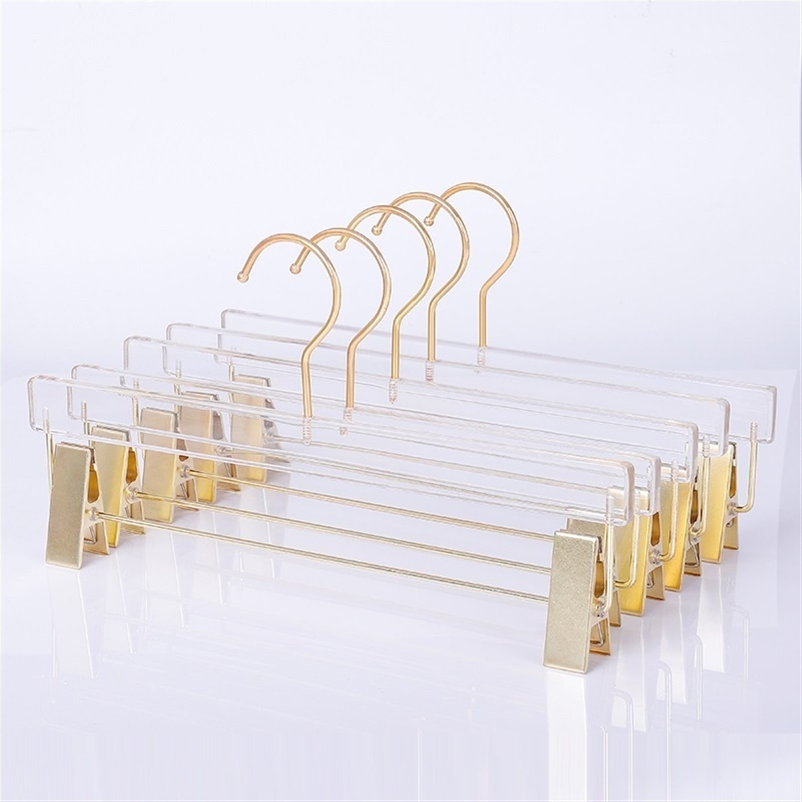 GAMVDOUT 10-Piece Acrylic Gold Clothes Hangers with Non-Slip Clips ...