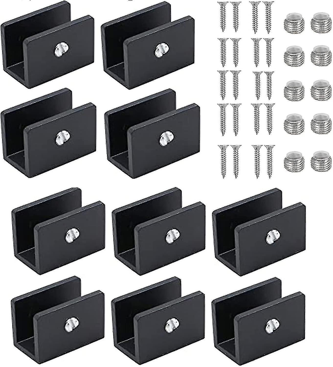 10 Pieces Adjustable Glass Shelf Bracket Clamp Glass Railing Clamp ...