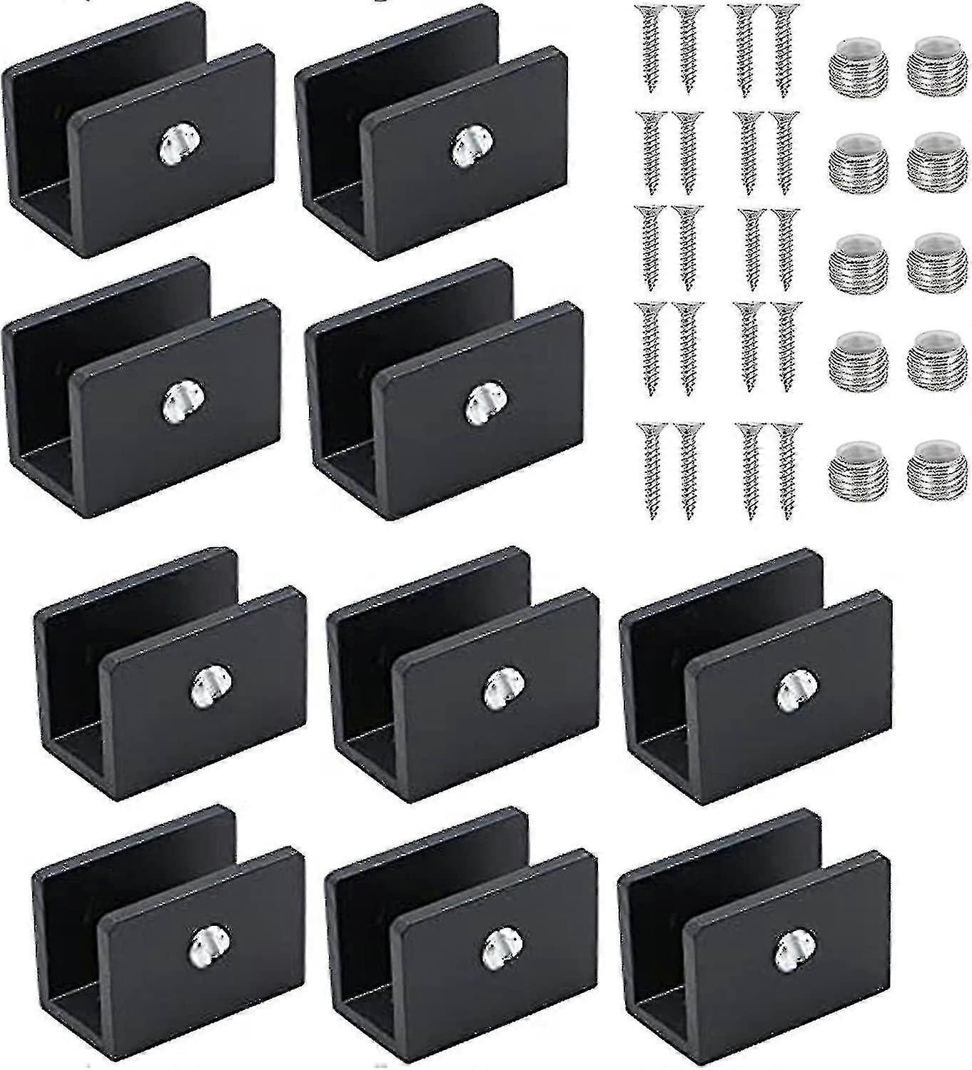 10 Pieces Adjustable Glass Shelf Bracket Clamp Glass Railing Clamp ...