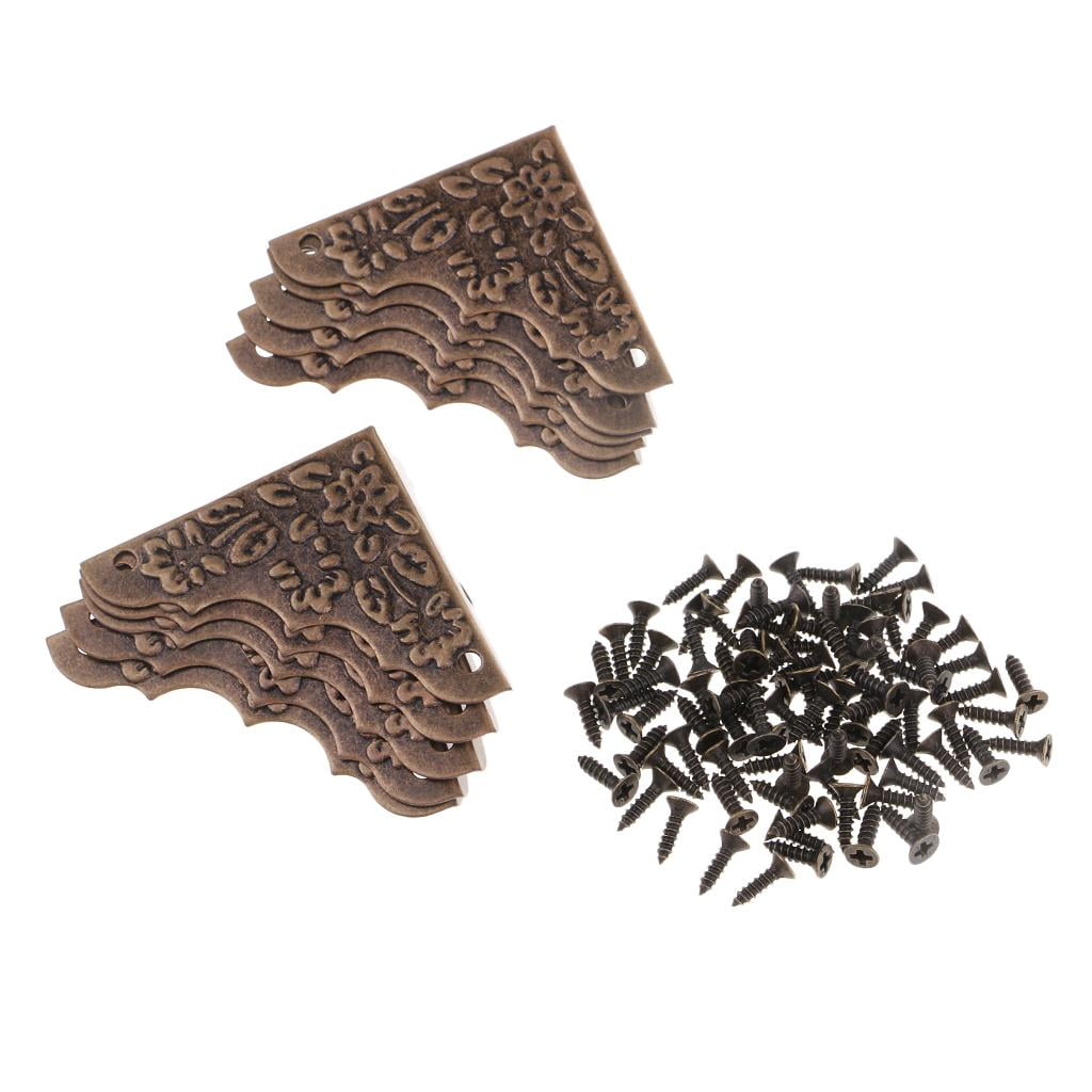 10 Pieces Antique Guard Desk Edge Cover Metal Scrapbook Corner Wooden ...