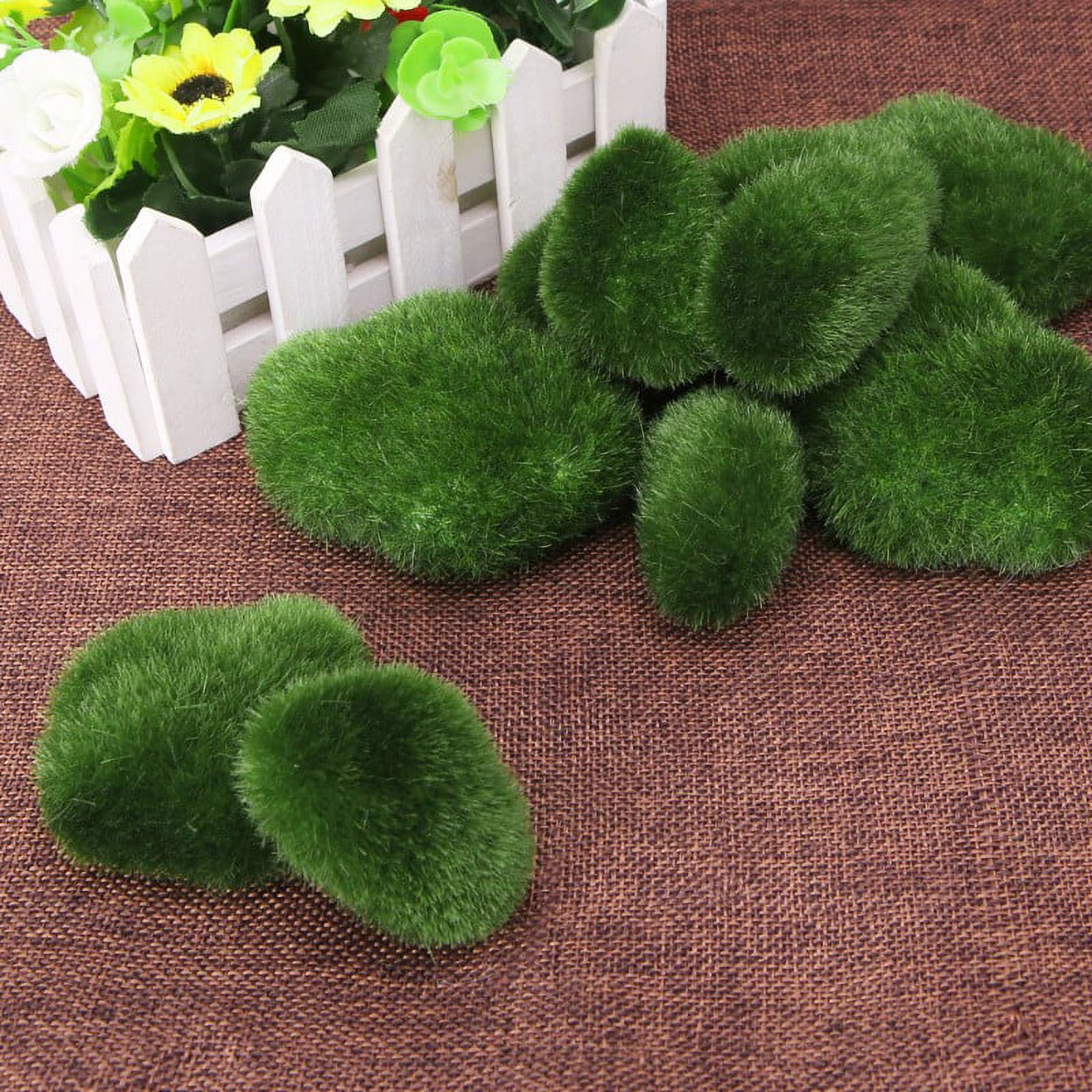 10 Pieces Assorted Sized Artificial Moss Rocks Decorative Faux Stones ...