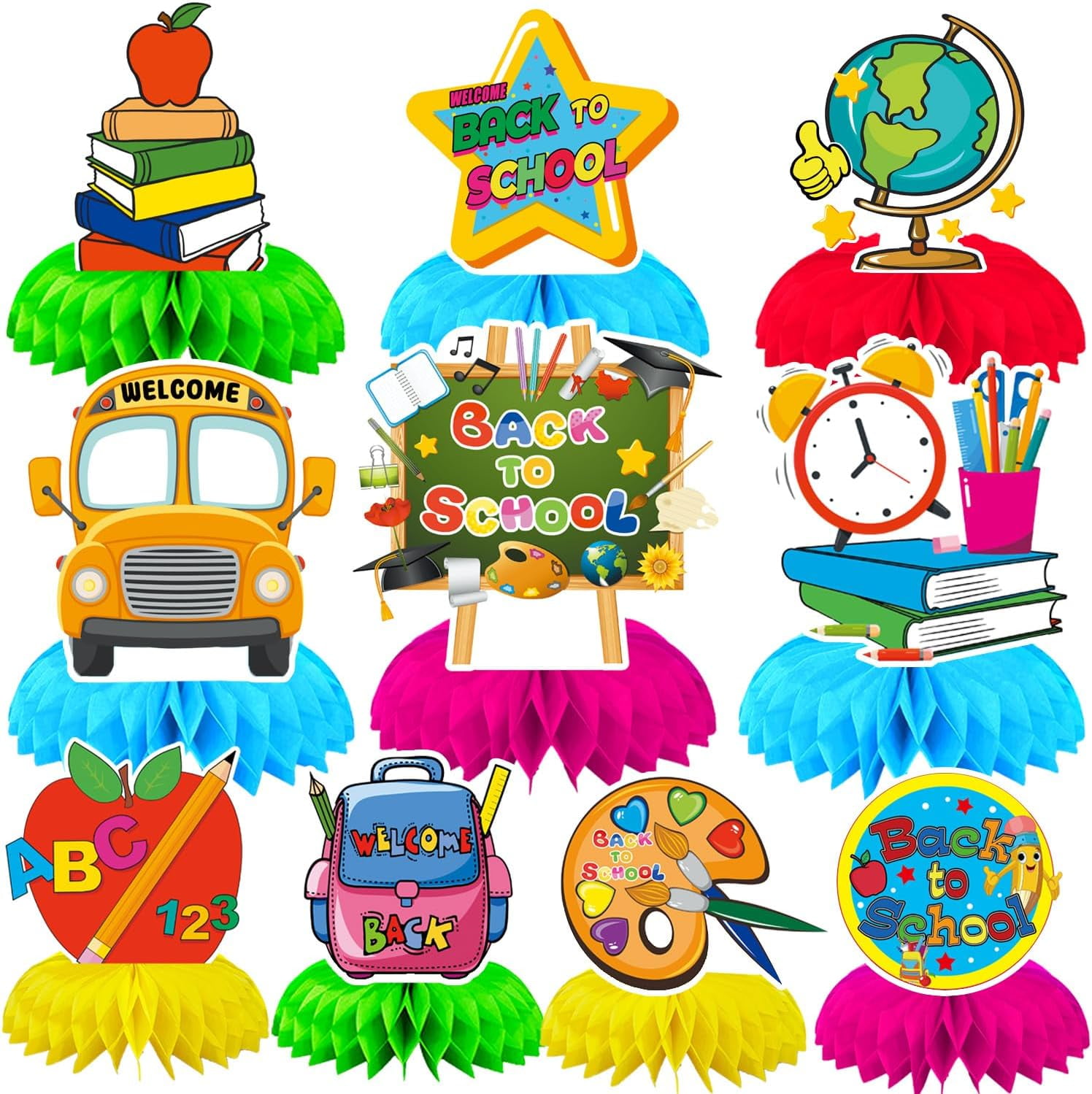 10 Pieces Back to School Decorations, Back to School Centerpieces for ...