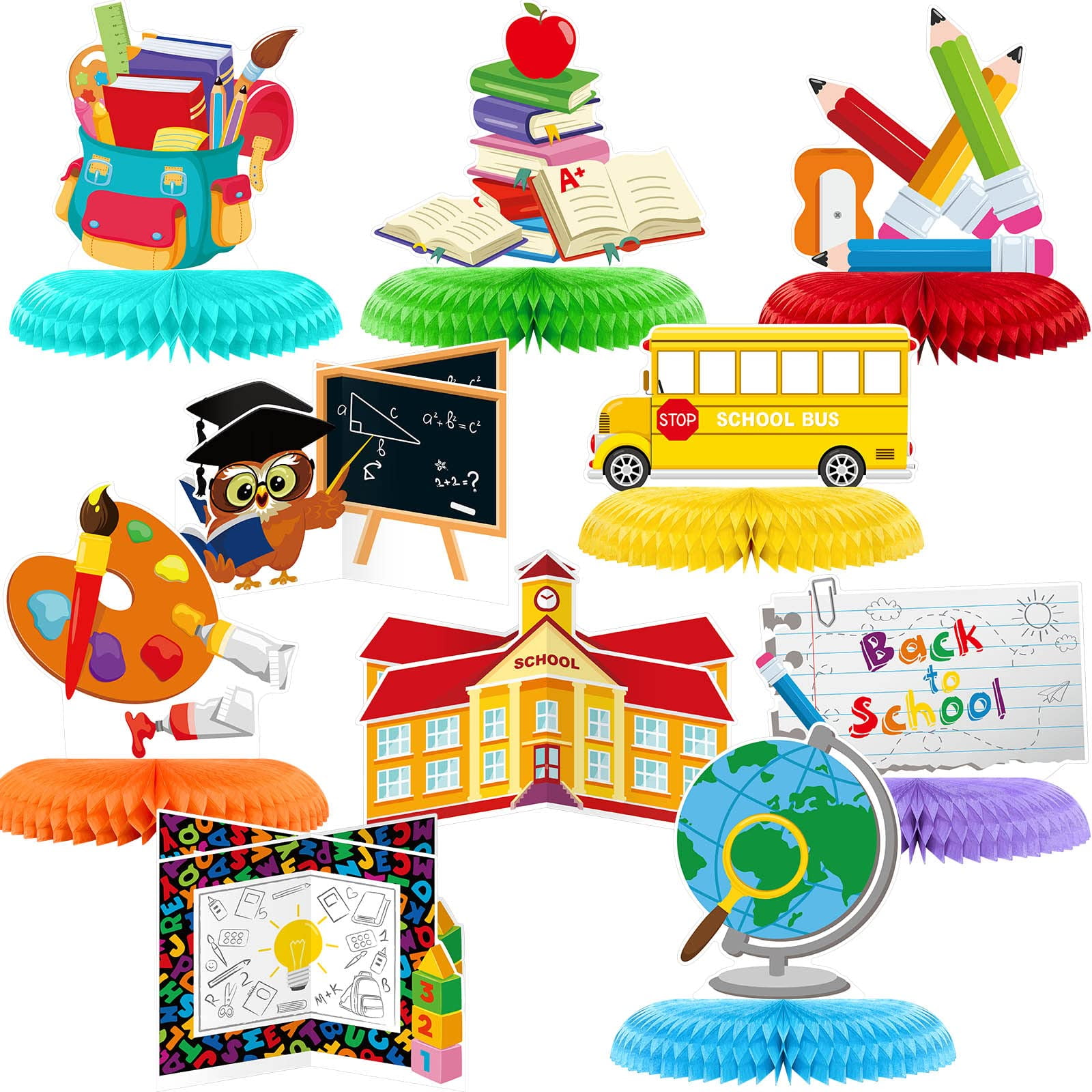 10 Pieces BackTRDN to School Table Centerpieces School Bus Table ...