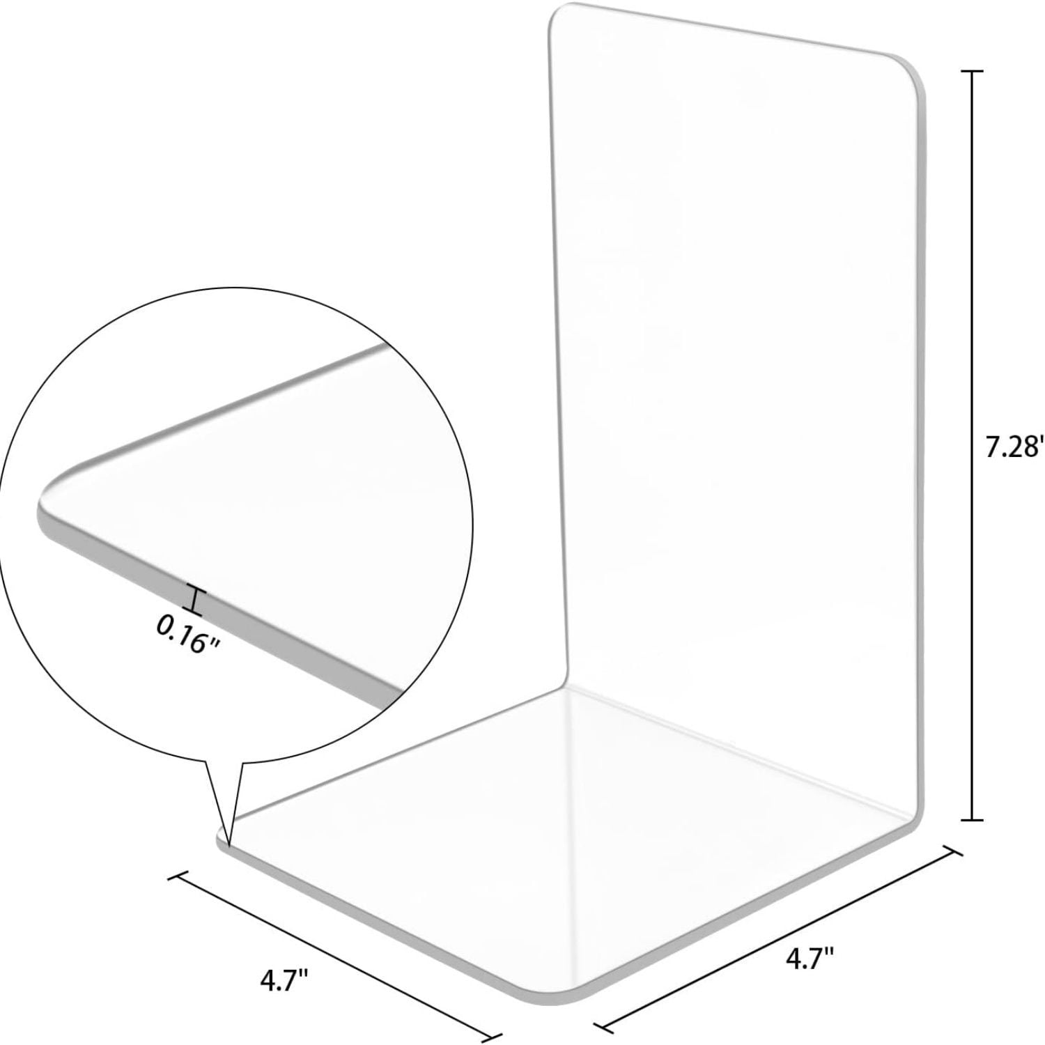 10 Pieces Book Ends, Clear Acrylic Bookends for Shelves, Heavy Duty ...