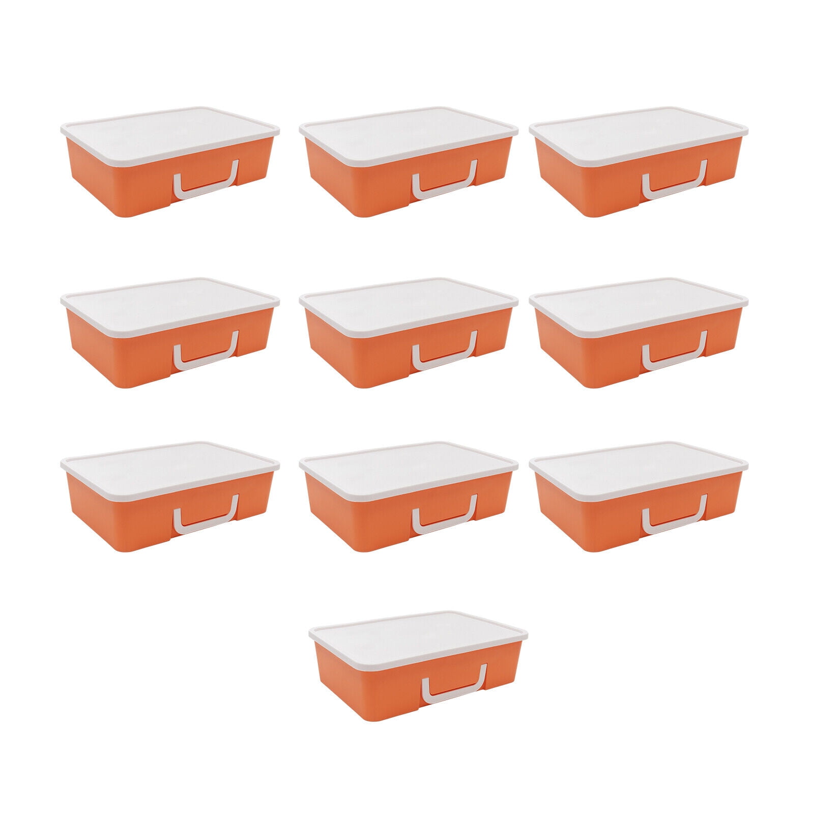 10 Pieces Box Flat Organizer File Box with Lid Storage Bins Flat ...