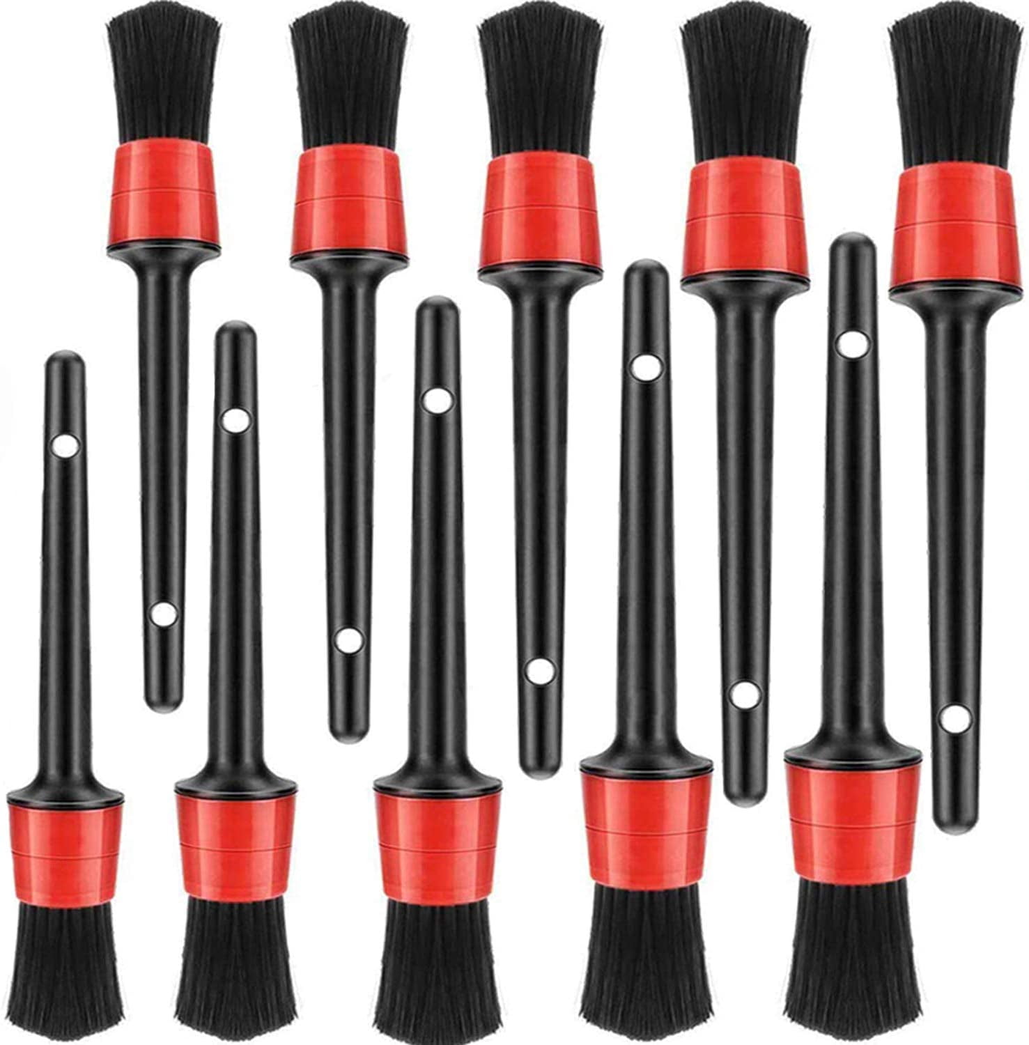 10 Pieces Brushes & Dusters Detailing Brush Set - Premium Fiber Plastic ...