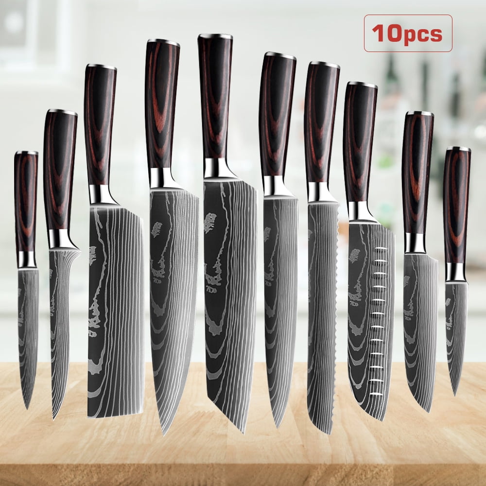 10 Pieces Chef Knife Set Professional, MDHAND Professional Stainless ...