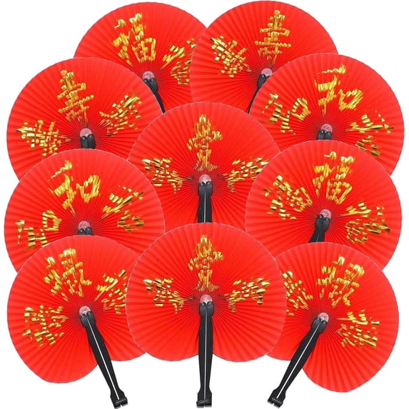 10 Pieces Chinese Paper Fans,Folding Hand Fans Handheld,Chinese New ...