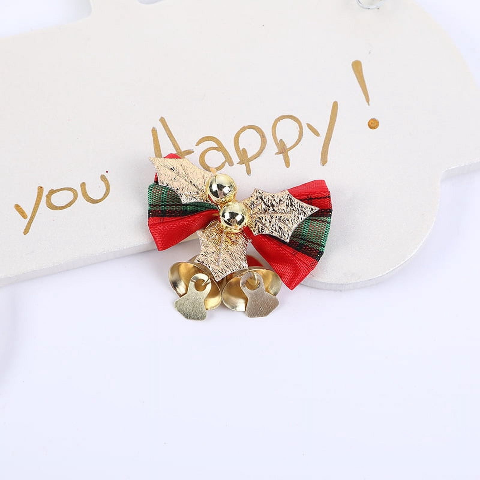 10 Pieces Christmas Bow with Bells Christmas Tree Hanging Wreath ...