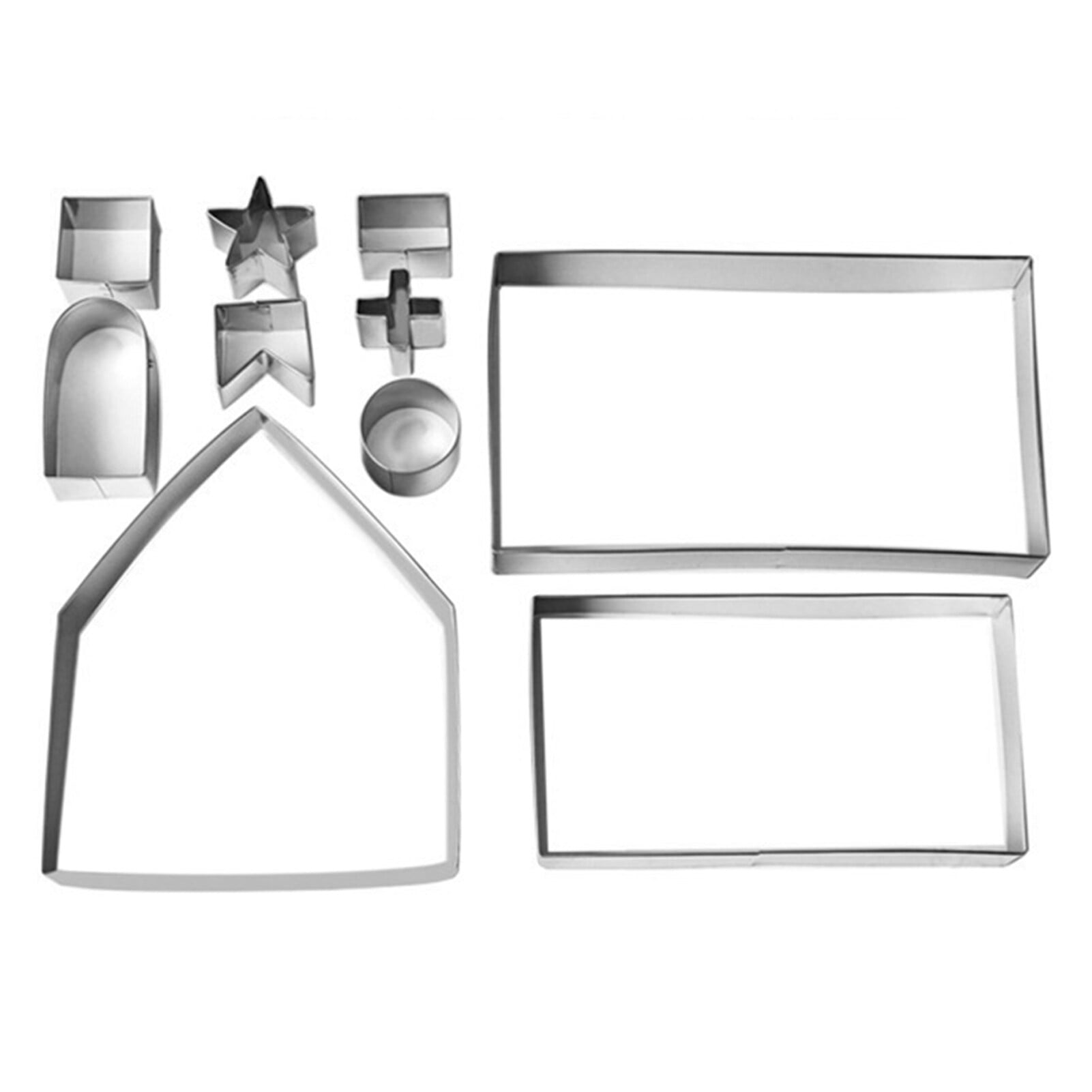 10 Pieces Christmas Gingerbread House Pastry Cutters Mold Set Cookie ...