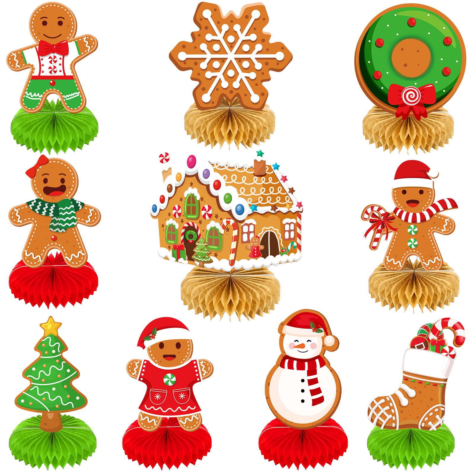 10 Pieces Christmas Gingerbread Man Party Ornaments Decorations Xmas ...