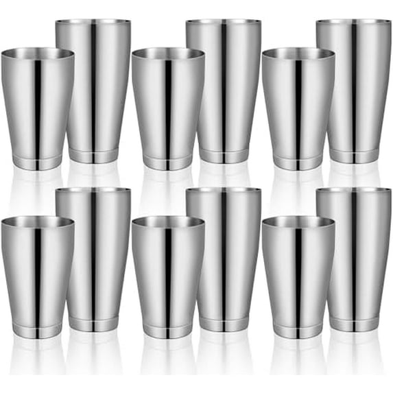 10 Pieces Cocktail Shakers Professional Bar Boston Shaker Set Stainless ...
