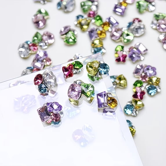 10 Pieces Colorful Candy Soda Diamond Nail Charms - Vibrant Nail Art ...