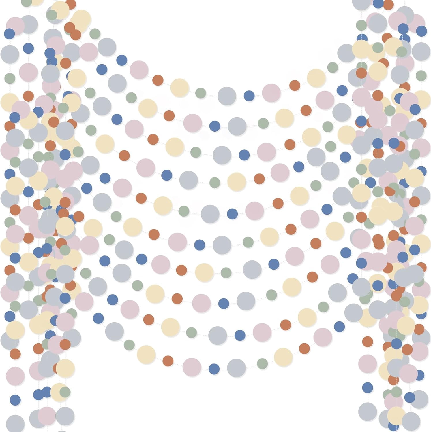 10 Pieces Colorful Paper Circle Garland Banner Hanging Dot Decorations ...