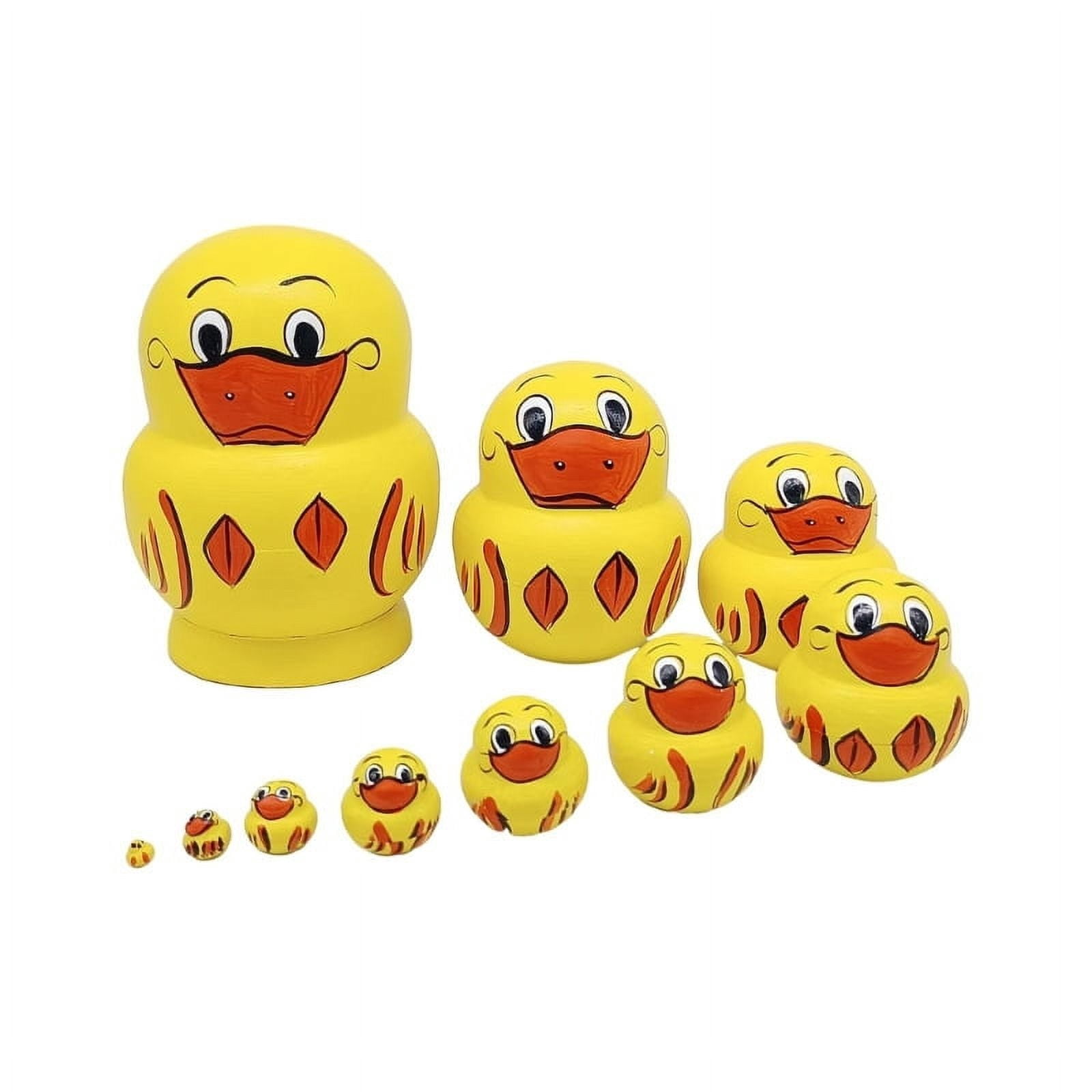 10 Pieces Colorful Russian Duck Set Ornaments Sculpture Garden Home ...
