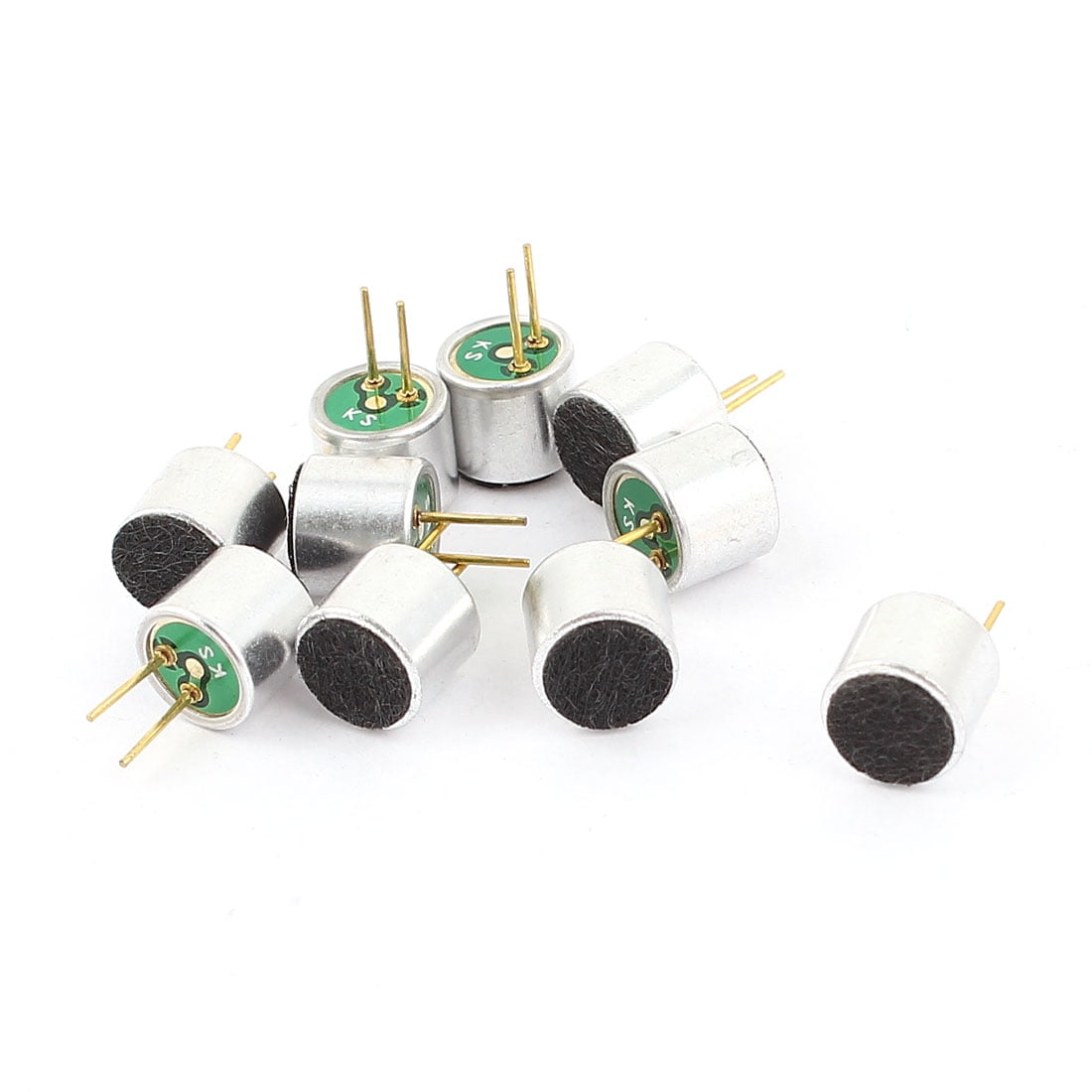 10 Pieces Cylinder Shaped 2Pin Electret Condenser Microphone MIC Pick ...