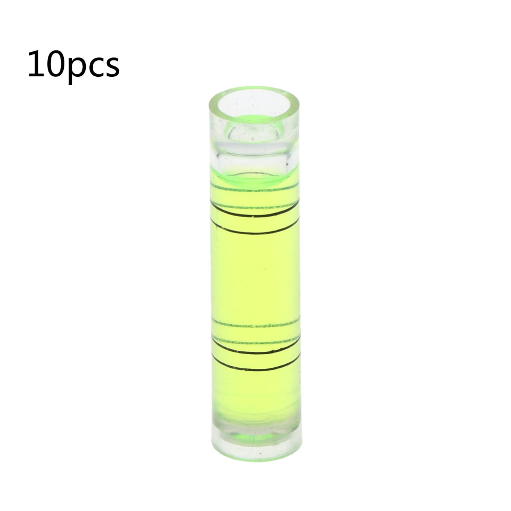 10 Pieces Cylindrical Plastic Bubble Spirit Level Vials for Levelling ...