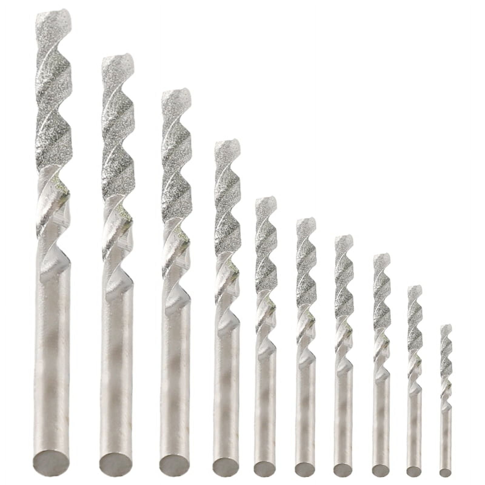 10 Pieces Diamond Drill Bits Set Twist Tip Bit Heavy Duty Mini for ...
