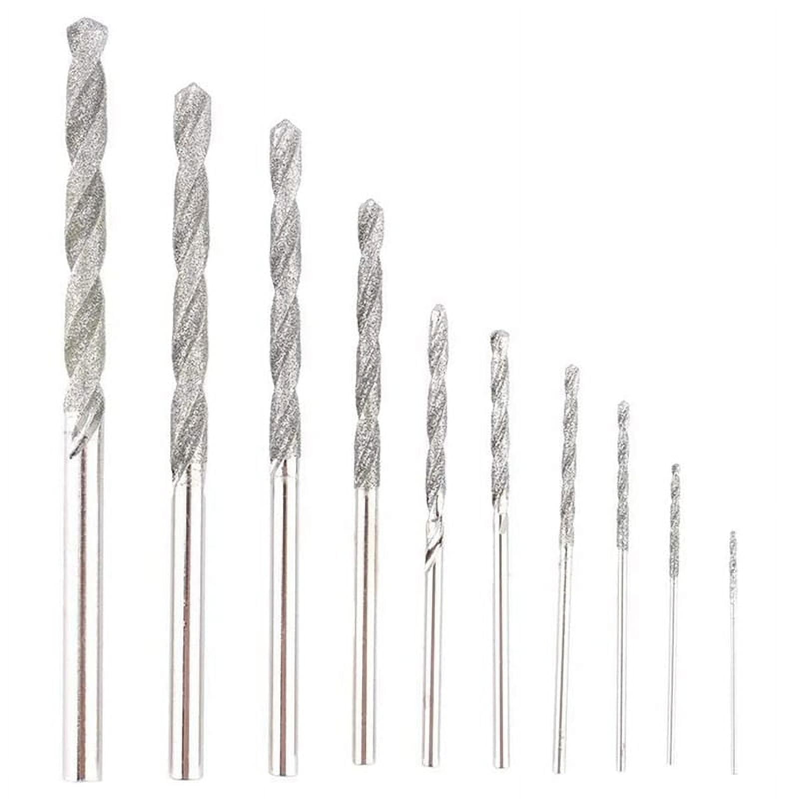 10 Pieces Diamond Drill Bits Set Twist Diamond Tip Drill Bit Heavy ...