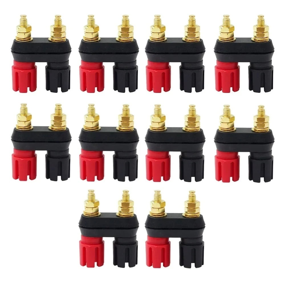 10 Pieces Dual Banana Plug Terminal Connector Terminal Block Female ...