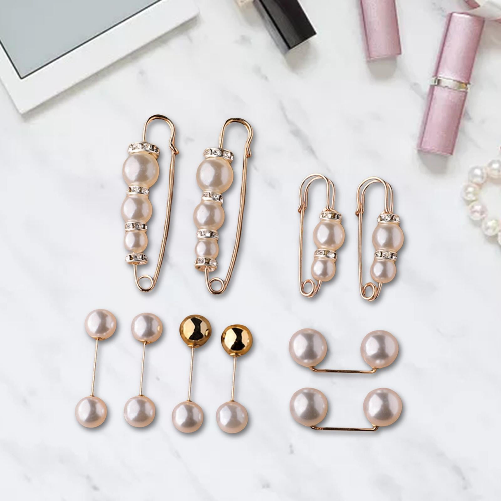 10 Pieces Elegant Brooch Pins Shawl Clip Clasps Waist Pins Adjustment ...