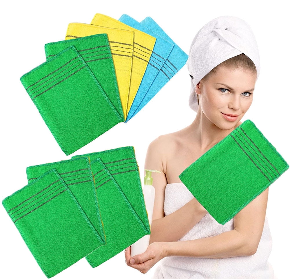 10 Pieces Exfoliating Washcloth Mitt Asian Exfoliating Bath Body Scrub ...