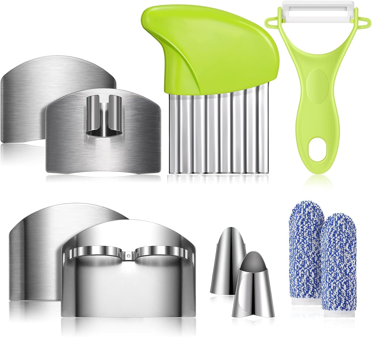 10 Pieces Finger Protector for Cutting Food Stainless Steel Protector ...