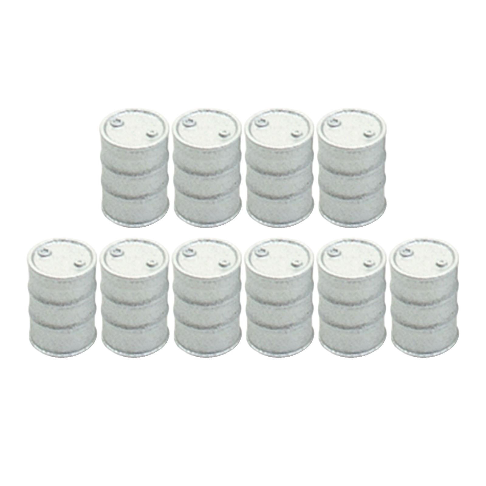 10 Pieces HO Scale Oil Drums Miniature Oil Barrel Plastic Material for ...