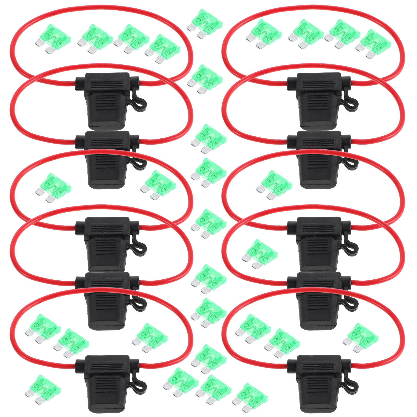 10 Pieces Inline Fuse Holder with 14AWG Wire and 30A Fuse Suitable for ...