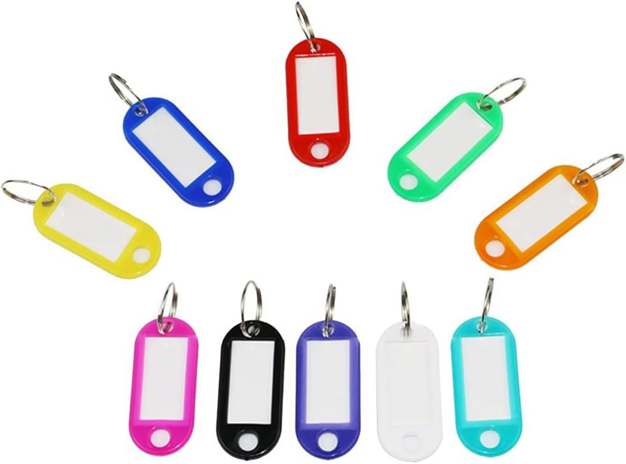 10 Pieces Key Tag Tags Plastic Key Tags Key Fob ID Tags with Split Ring ...