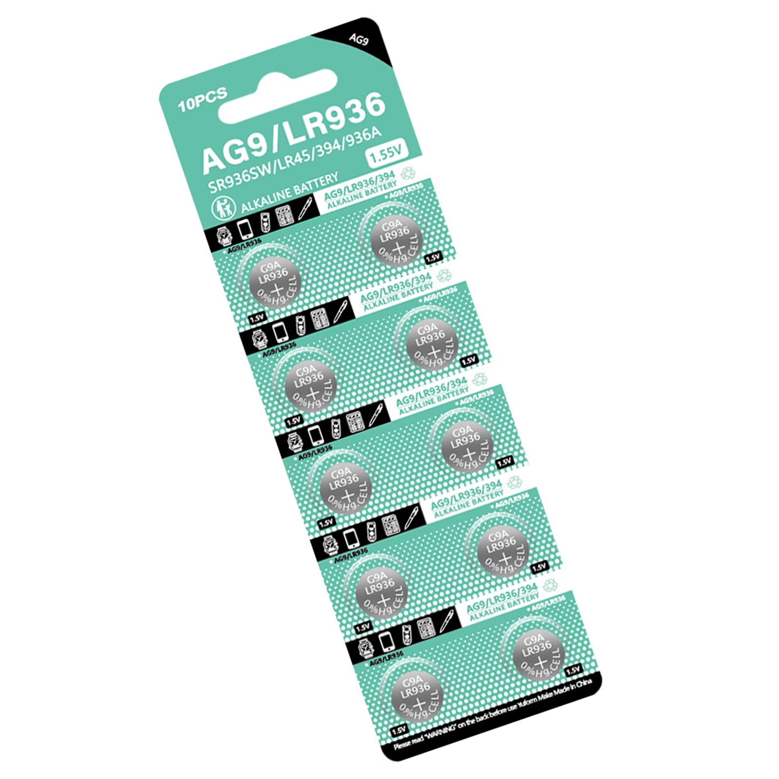 10 Pieces LR936 Alkaline Button Batteries 1.5V Capacity Replacement ...