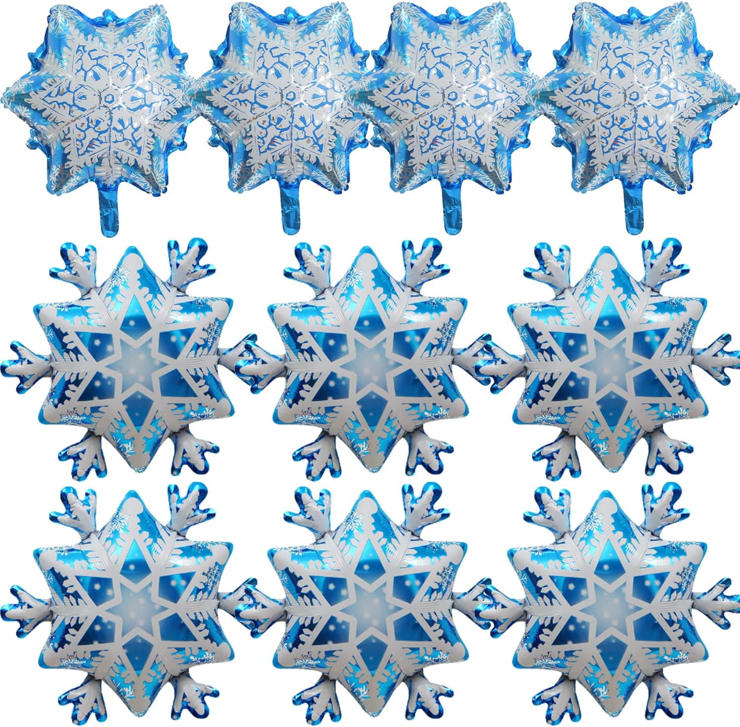 10 Pieces Large Snowflake Foil Balloons Big Christmas Winter Helium ...