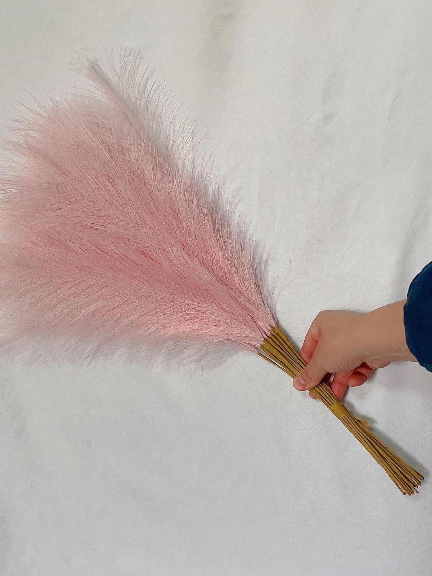 10 Pieces Large Tall Artificial Faux Pampas Grass Stems, Fake Fluffy ...