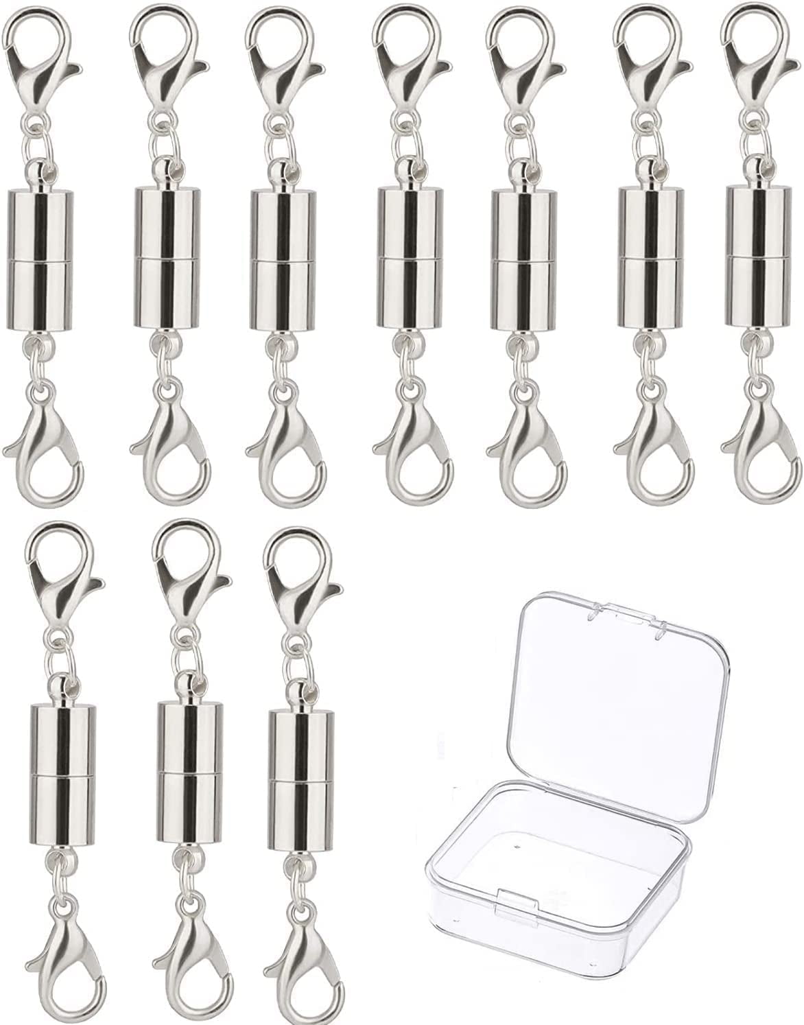 10 Pieces Locking Magnetic Clasps Round Jewelry Magnetic Clasp Necklace ...