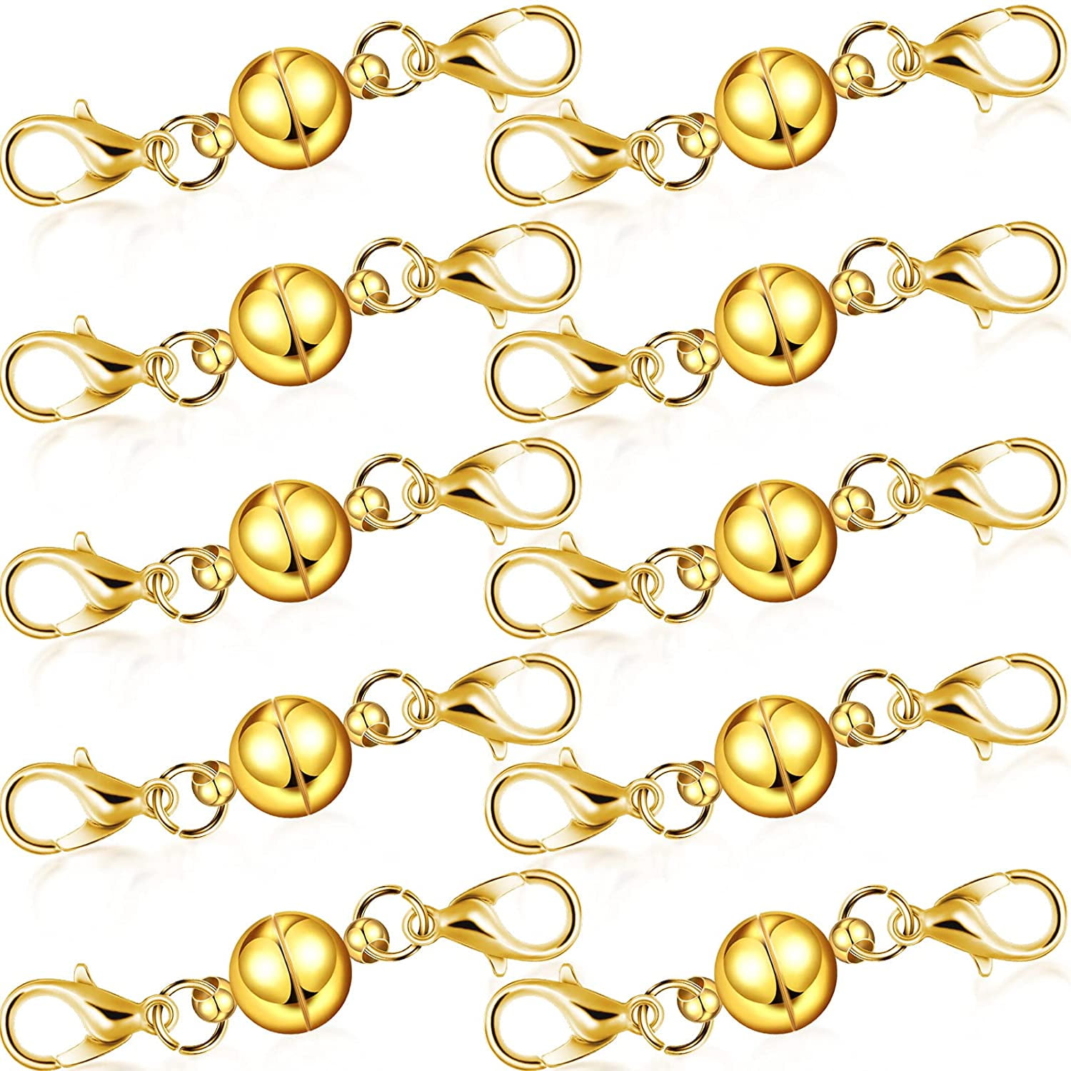 10 Pieces Locking Magnetic Jewelry Clasps Round Magnetic Lobster Clasps ...