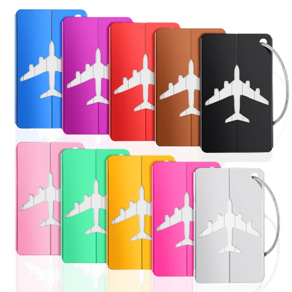 10-Piece Bright Small Traveling Luggage Tags with Fillable Information ...