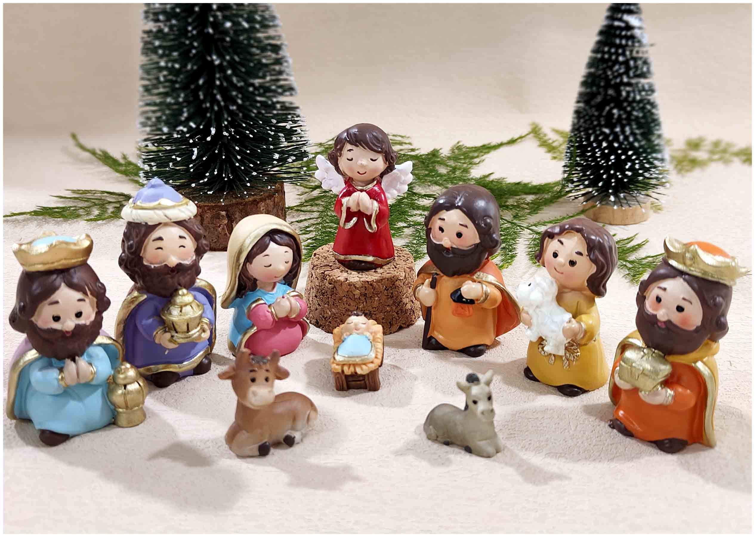 10 Pieces Mini Nativity Set, Little People Nativity Sets for Christmas ...