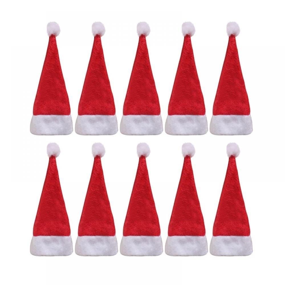 10 Pieces Mini Santa Hats, Mini DIY Christmas Hat for Doll Crafts ...