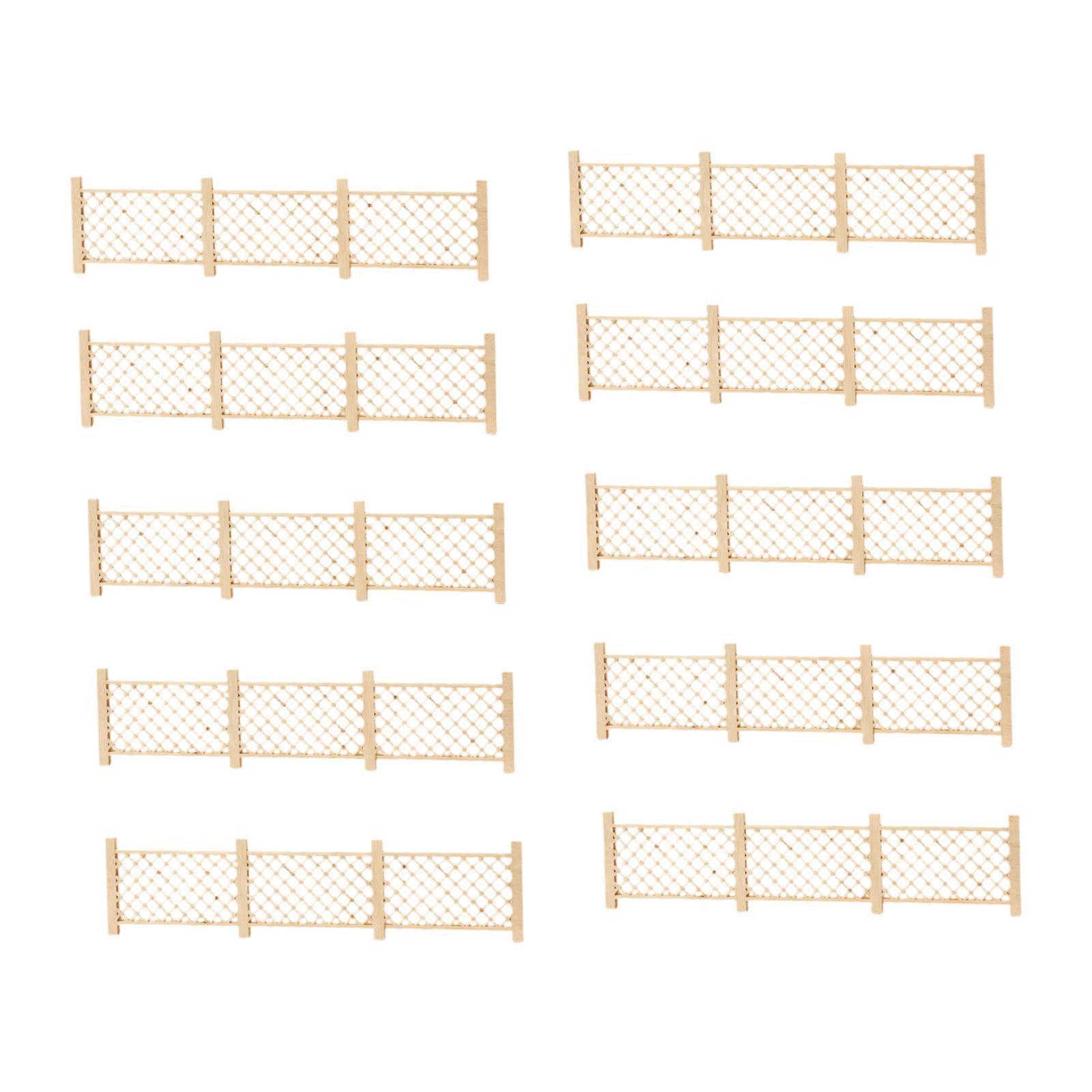 10 Pieces Miniature Fence Model Train Railroad Fence Wood Material DIY ...