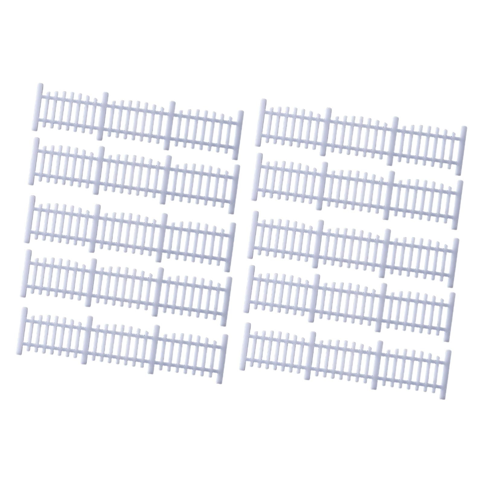 10 Pieces Model Building Railing Mini Fence Model Rail Fences White ABS ...