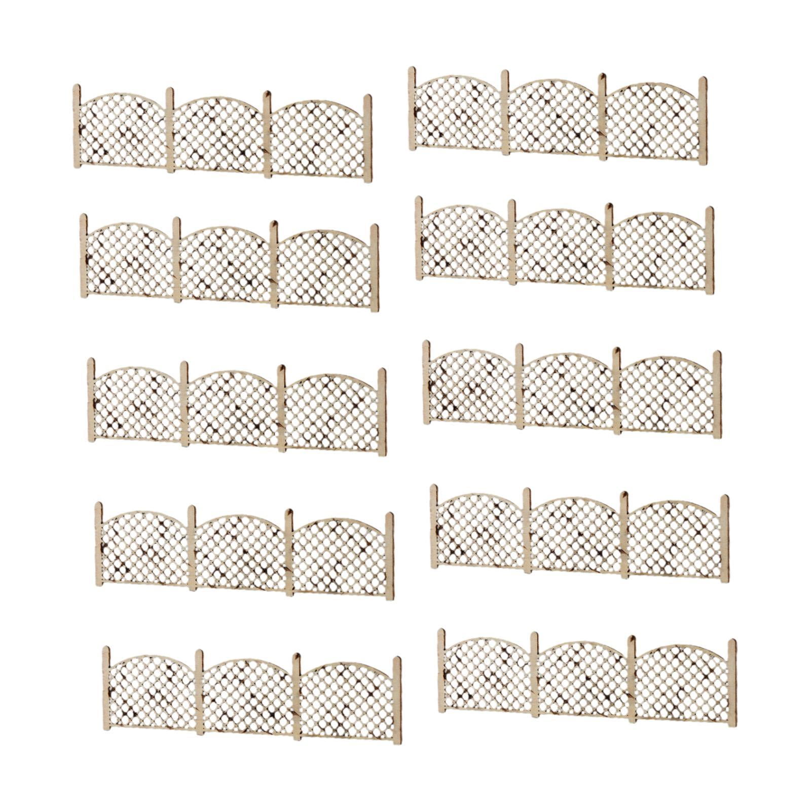 10 Pieces Model Train Fences Railroad Railing Wooden Structure for DIY ...