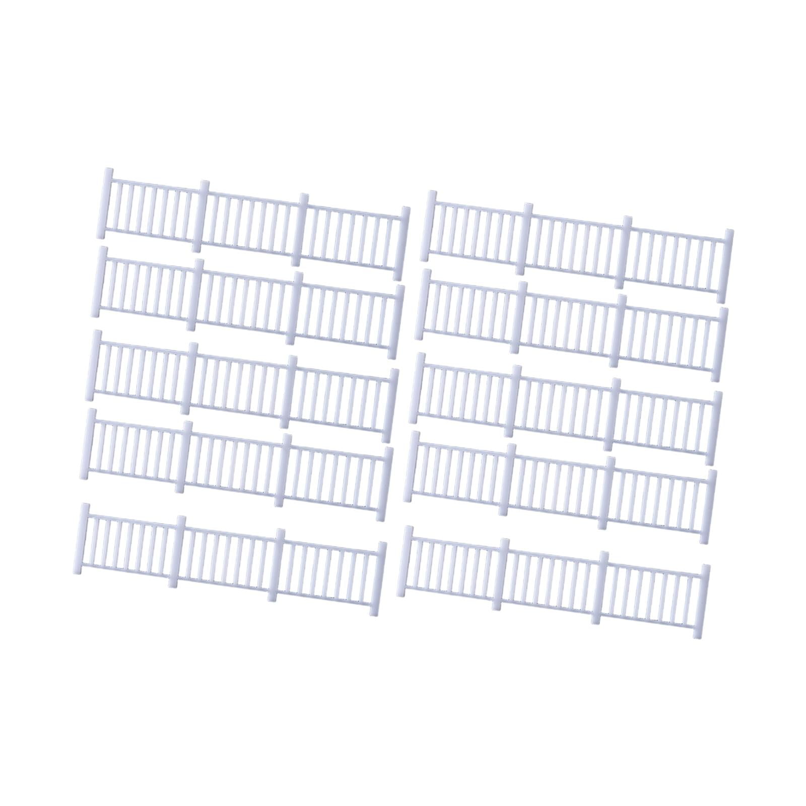 10 Pieces Model Train Miniature Fence Model Building Railing White ABS ...