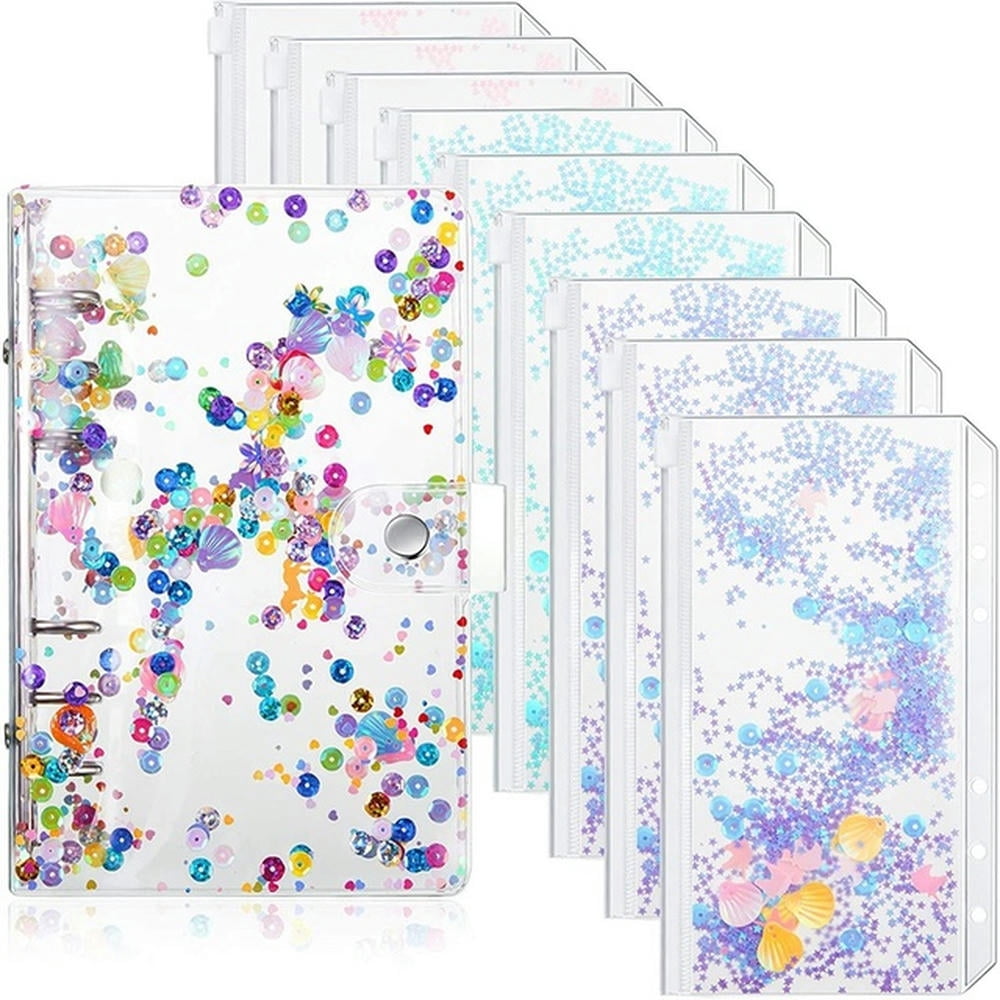 10 Pieces Of A6 Binder Pockets With Notebook Binder Sleeves Including ...